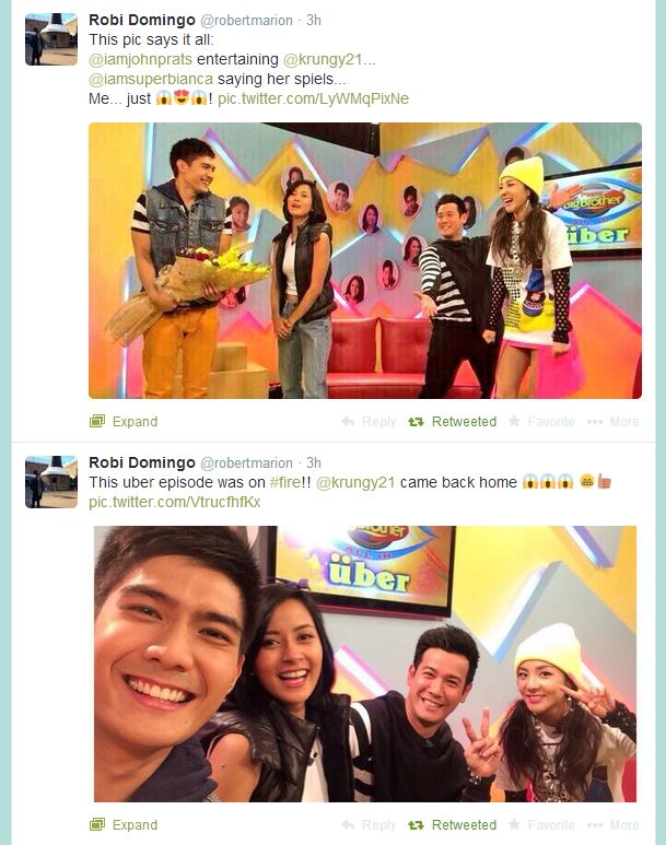 Photos: 140515 PBB Uber Hosts Robie Domingo and Bianca Gonzales Shares ...